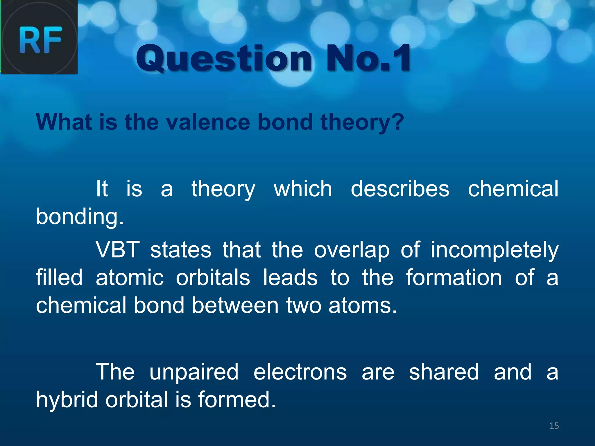VBT valance bond theory | PPTX