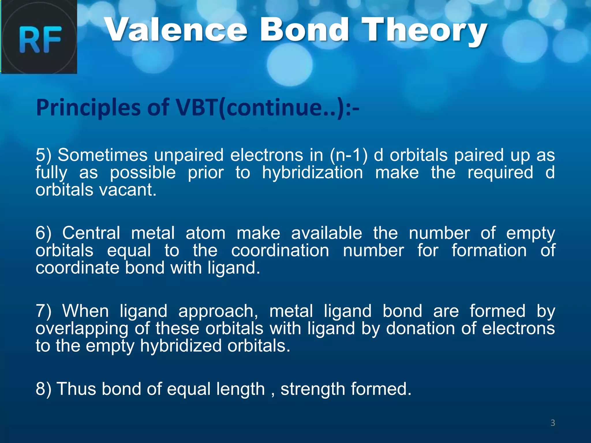 VBT valance bond theory | PPTX