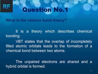 VBT valance bond theory | PPTX