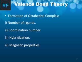 VBT valance bond theory | PPTX