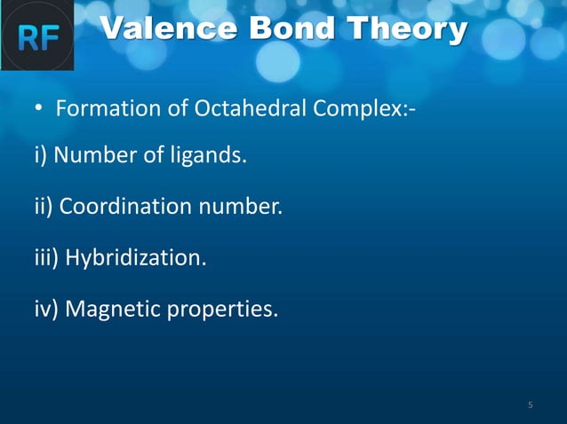 VBT valance bond theory | PPTX