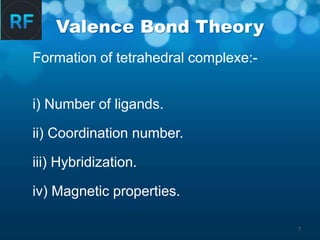 VBT valance bond theory | PPTX