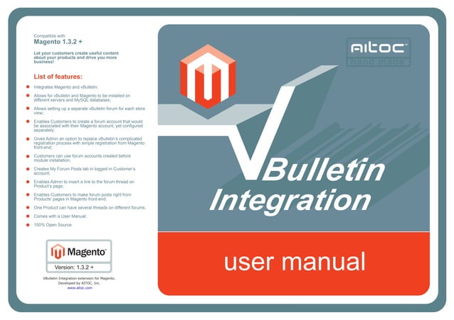 VBulletin integration user manual by AITOC | PPT