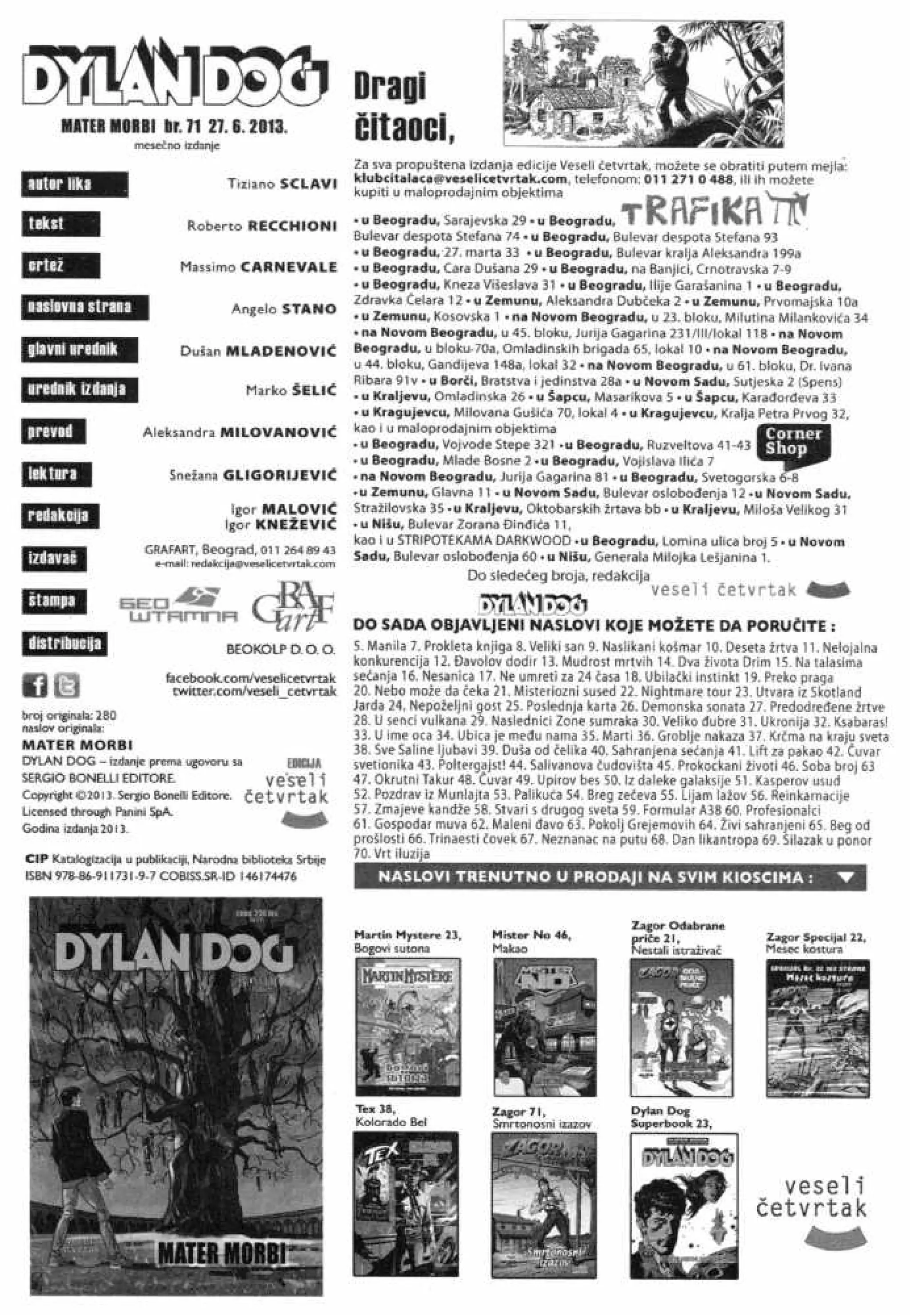 Dylan Dog VČ 071 - Mater morbi | PDF