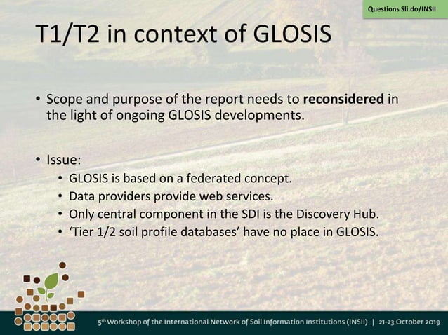 Vc - GloSIS T1 - T2 Soil Profile Database Technical Specifications | PPT