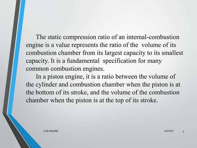 VARIABLE COMPRESSION RATIO ENGINE | PPTX