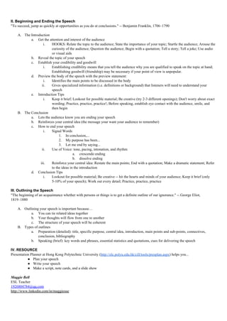 Bullseye! public speaking class series, week 2 (handout) | PDF