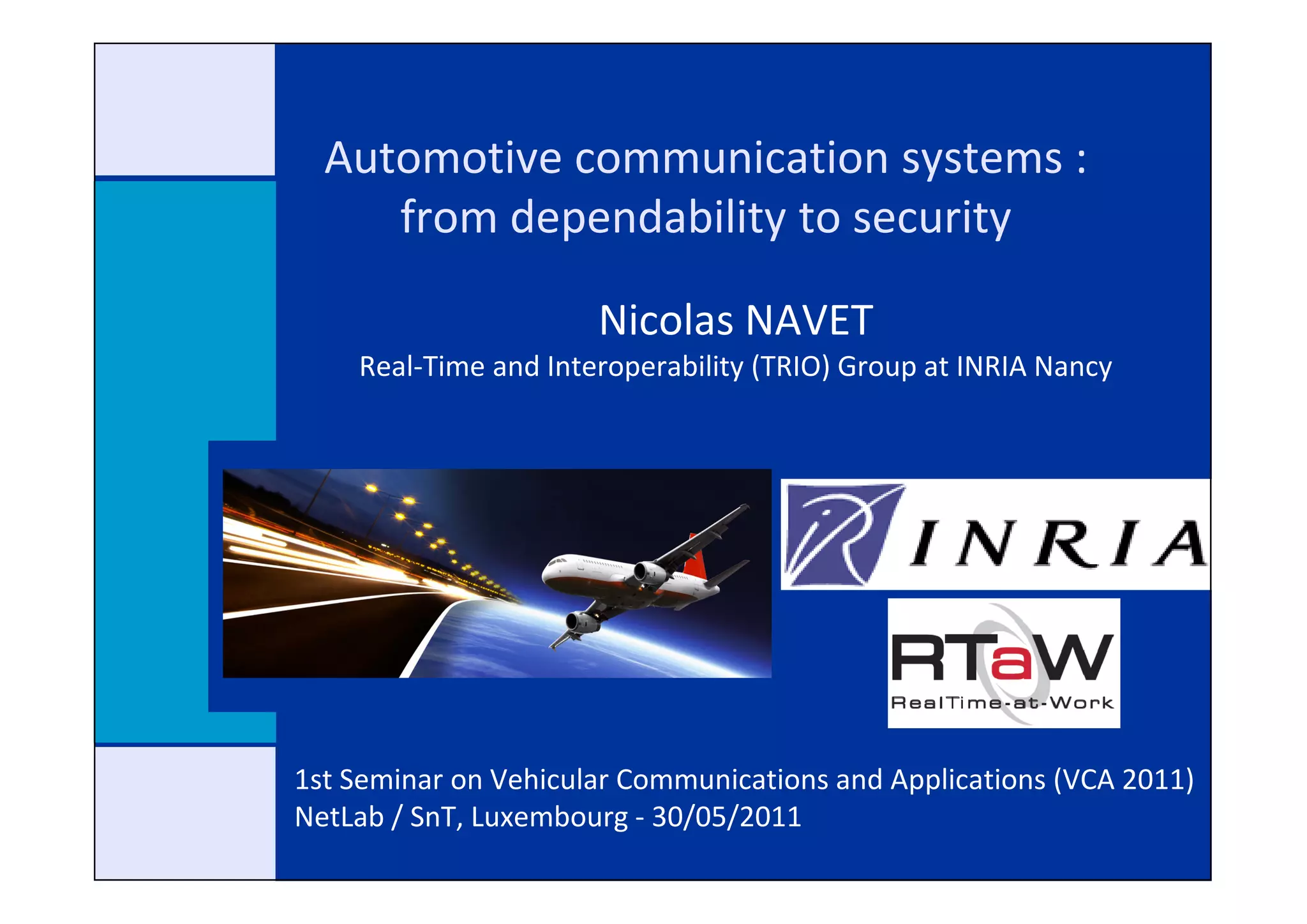 Automotive communication systems: from dependability to security | PDF | Computing | Technology ...