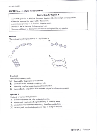 Vcaa U3 2012 MC ANS | PDF