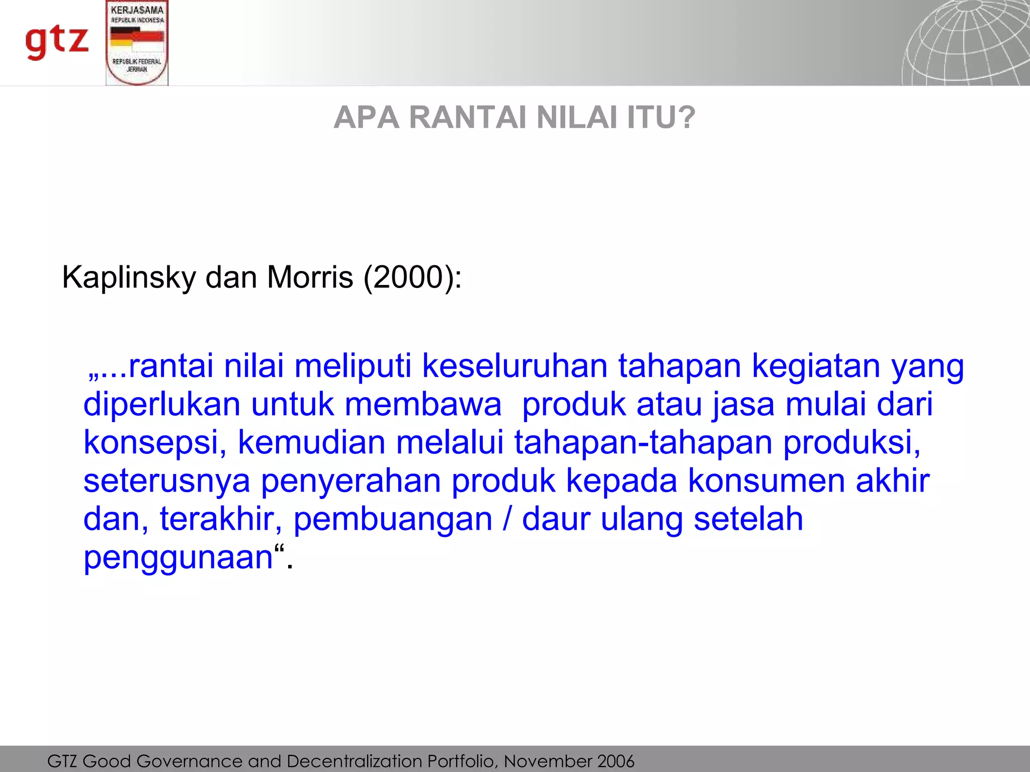 Analisis dan Pengembangan Rantai Nilai (Value Chains) untuk Pengurangan ...