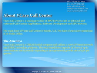 VCare Call Center | PPT | IT and Internet Support | Internet