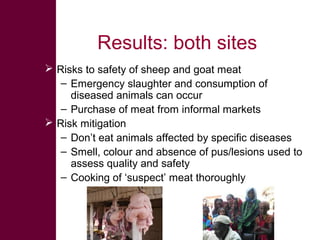 Safe Food, Fair Food: Summary of findings within lowland goat and sheep ...