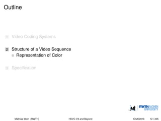 ICME 2016 - High Efficiency Video Coding - Coding Tools and Specification: HEVC V3 and Coming ...
