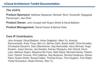 Wade Holmes vCloud Architecture Toolkit | PPT