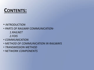 Vocational training presentation on Railway Communication System | PPTX