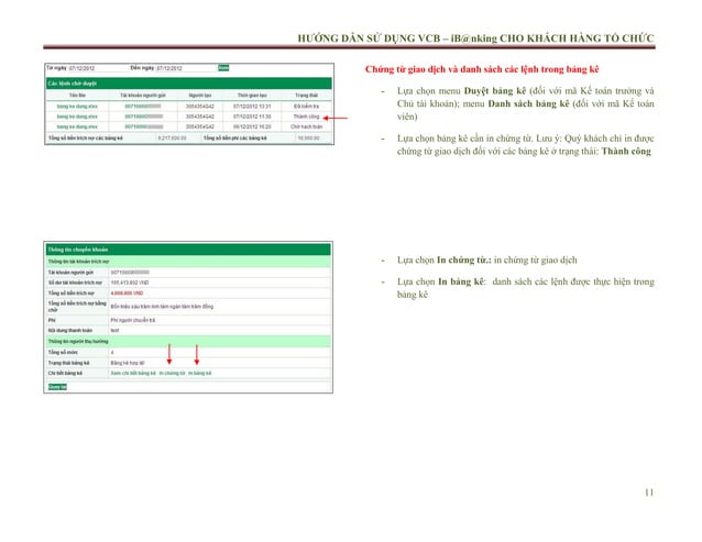 Vietcombank : Hướng dẫn sử dụng chức năng thanh toán bảng kê dành cho khách hàng tổ chức | PDF