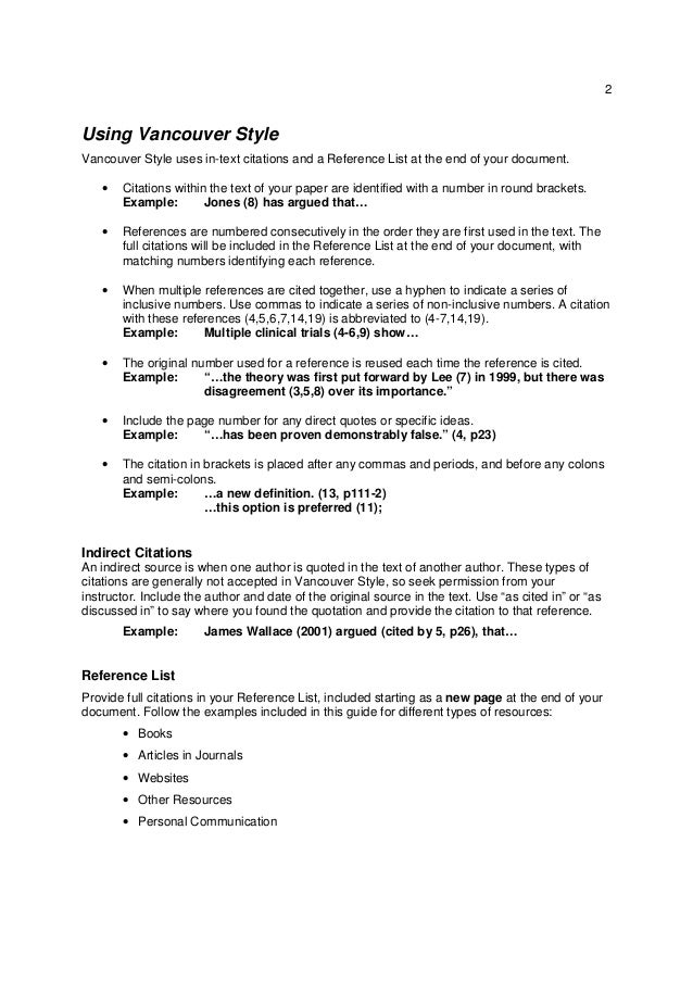 Vancouver Style Referencing Guide vancouver-style-referencing-guide