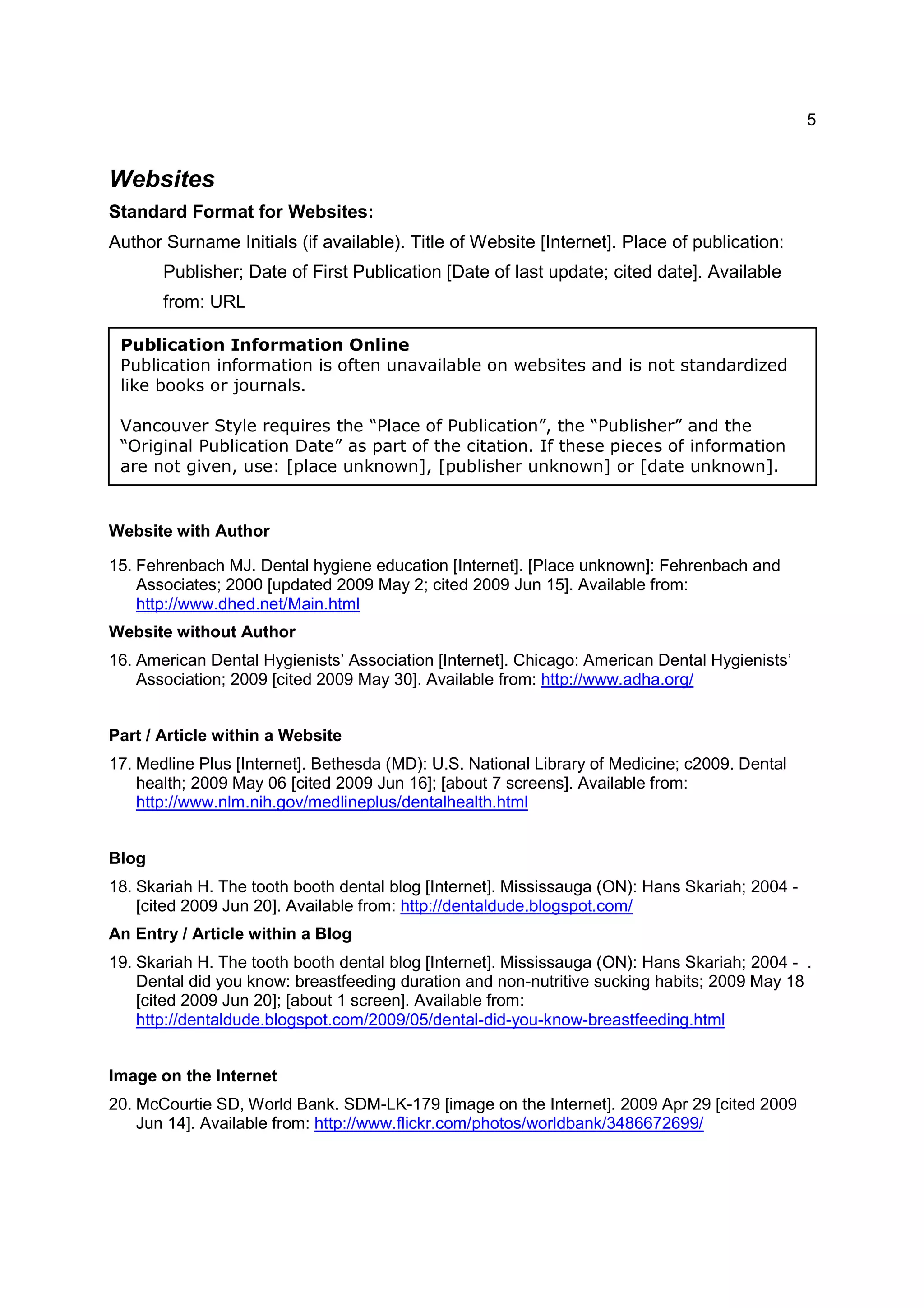 Vancouver style referencing guide | PDF