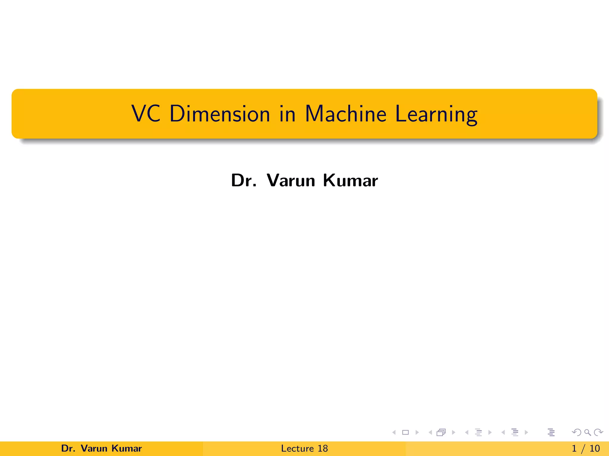 Vc dimension in Machine Learning | PDF