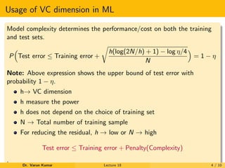 Vc dimension in Machine Learning | PDF