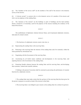 Vienna Convention on Diplomatic Relations, 1961 | PDF