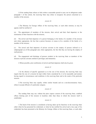 Vienna Convention on Diplomatic Relations, 1961 | PDF