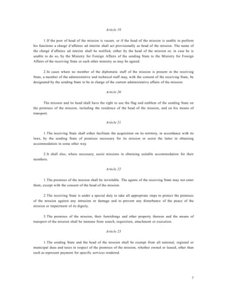 Vienna Convention on Diplomatic Relations, 1961 | PDF