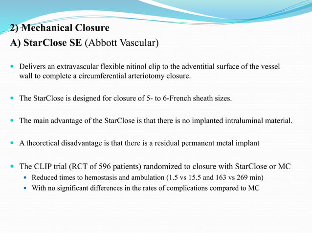 Vascular Closure Devices | PPTX | First Aid | Injuries