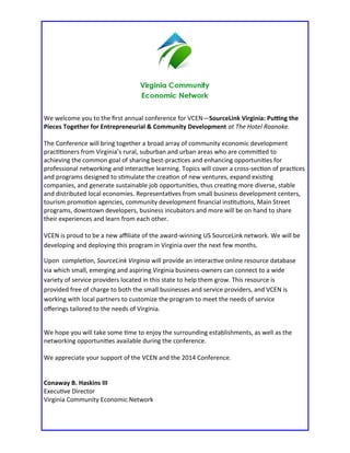 VCEN 2014 Annual Conference Program | PDF