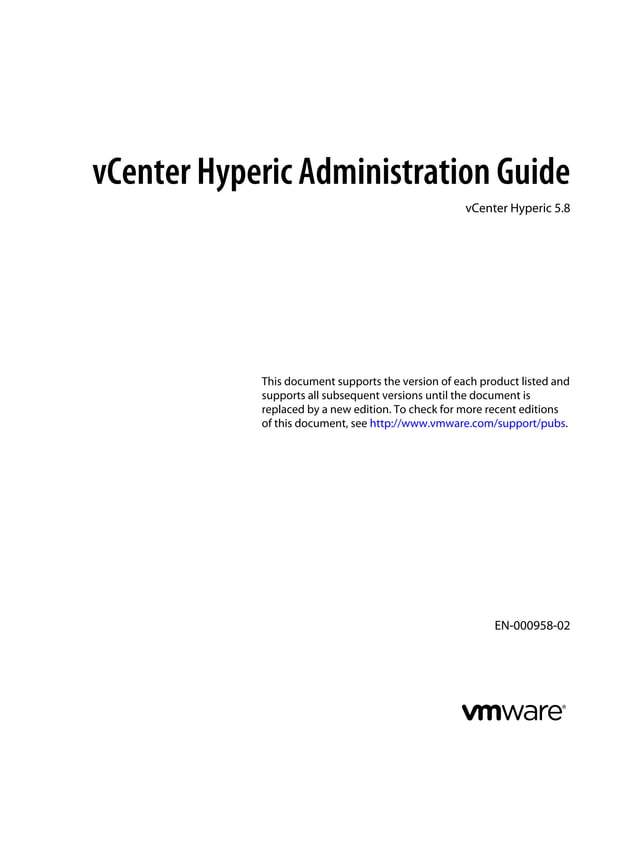 vCenter Hyperic Administration Guide 5.8 | PDF