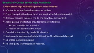 vCenter High Availability Vmware Vshpere .pptx
