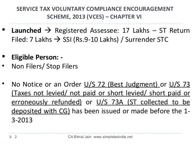 Vces overview & faq 2013 - ca bimal jain