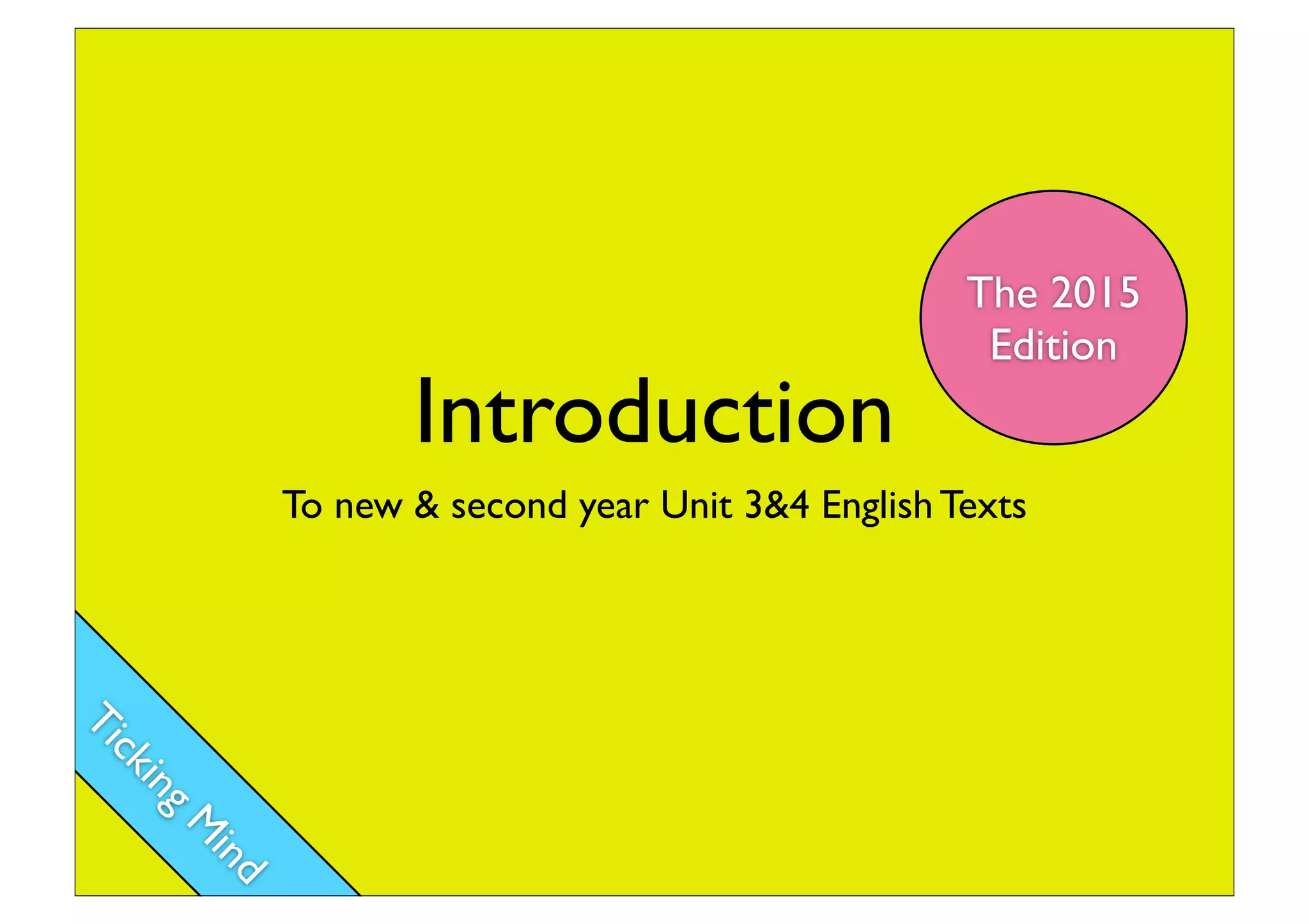 VCE New Texts For 2015 Introduction | PDF