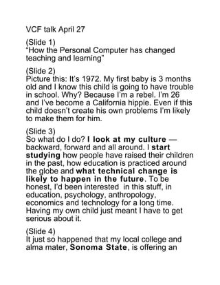 VCF Comments, April 27 | PDF