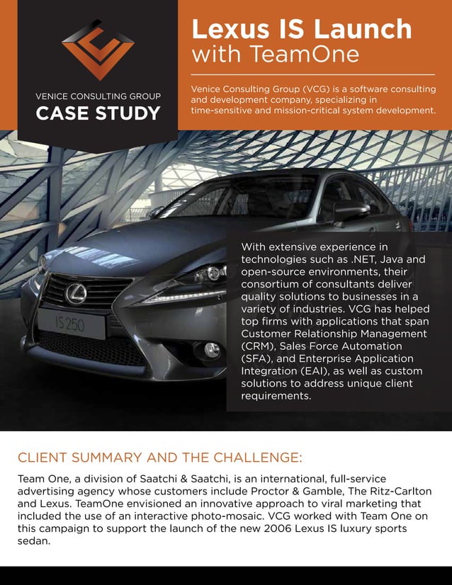 VCG Lexus Viral Photo Mosiac Case Study | PDF | Automotive Industry ...