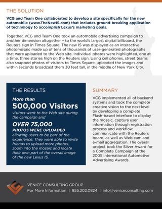 VCG Lexus Viral Photo Mosiac Case Study | PDF | Automotive Industry ...
