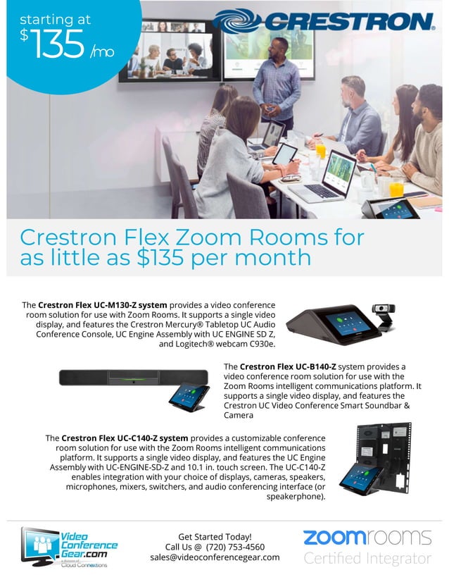 Crestron Flex Tabletop UC Video Conference System for Zoom Rooms ...