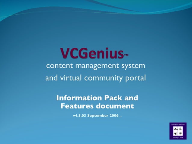 VCGenius Content Management System | PPT