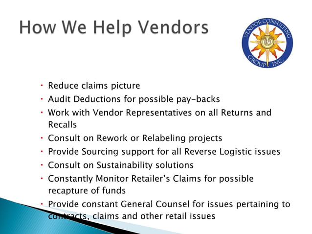 Vendor Consulting Group Intro | PPT