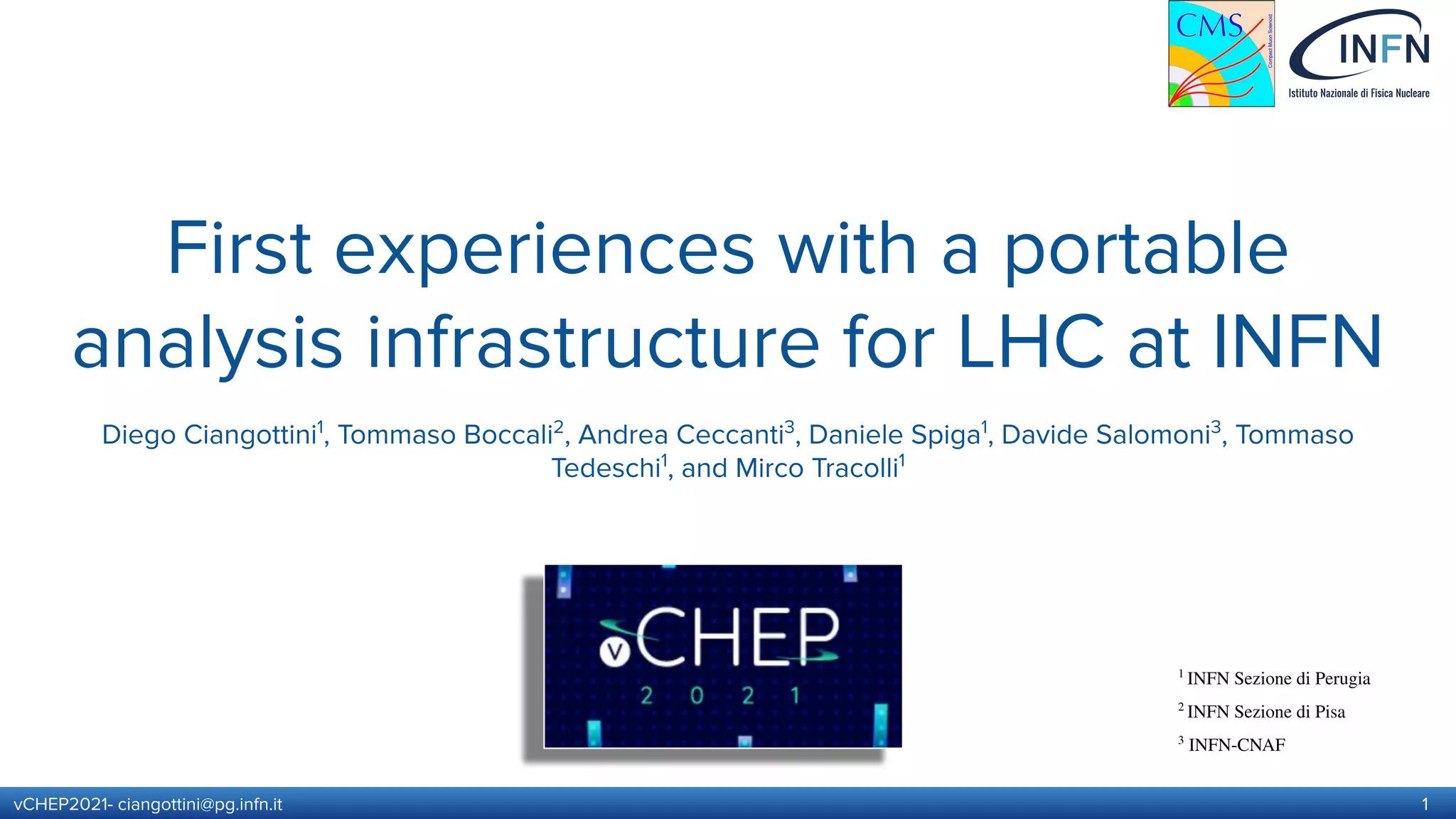Portable data analysis infrastracture for LHC at INFN -vCHEP2021 | PPT
