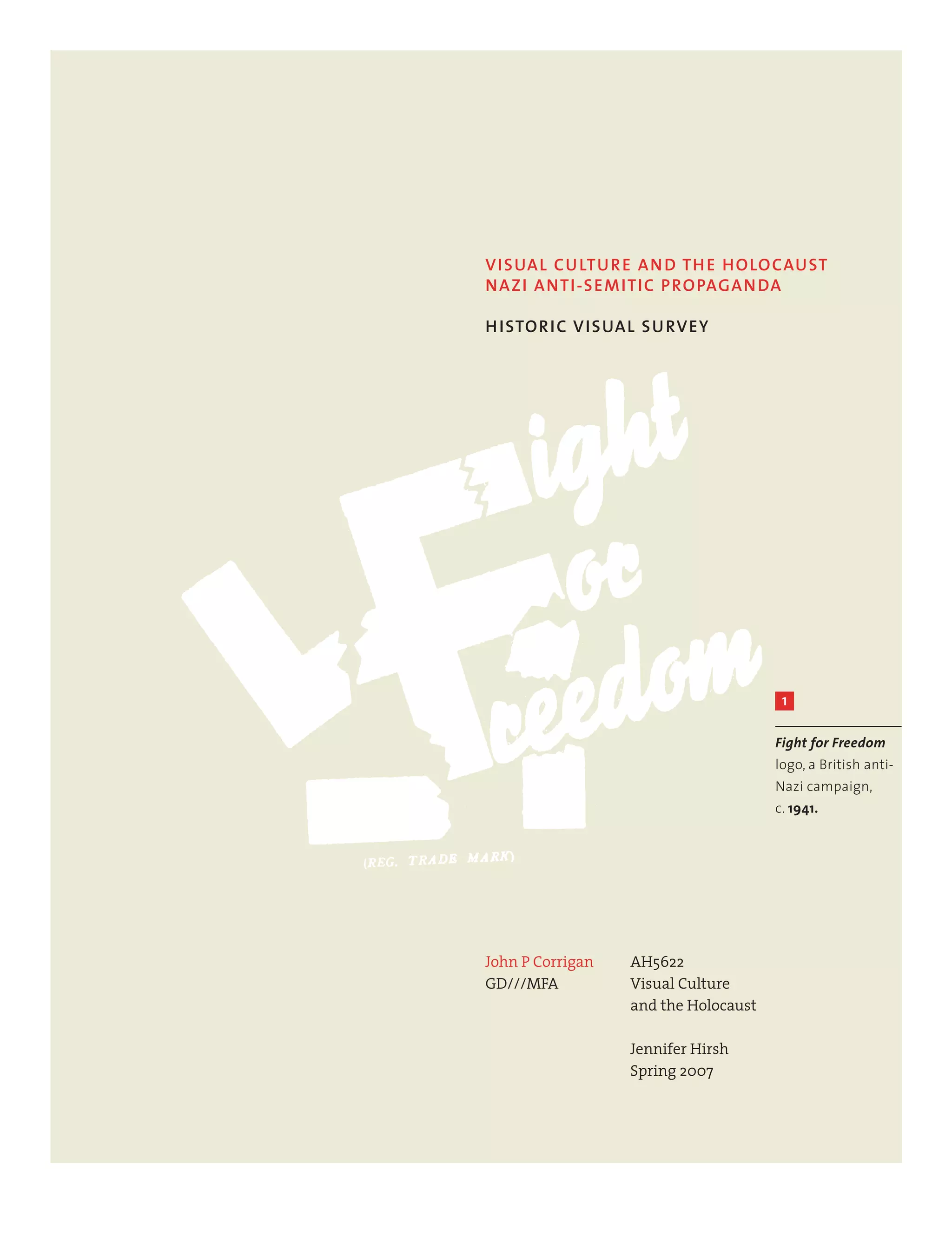 Visual Culture and the Holocaust: Nazi Anti-Semitic Propaganda | PDF