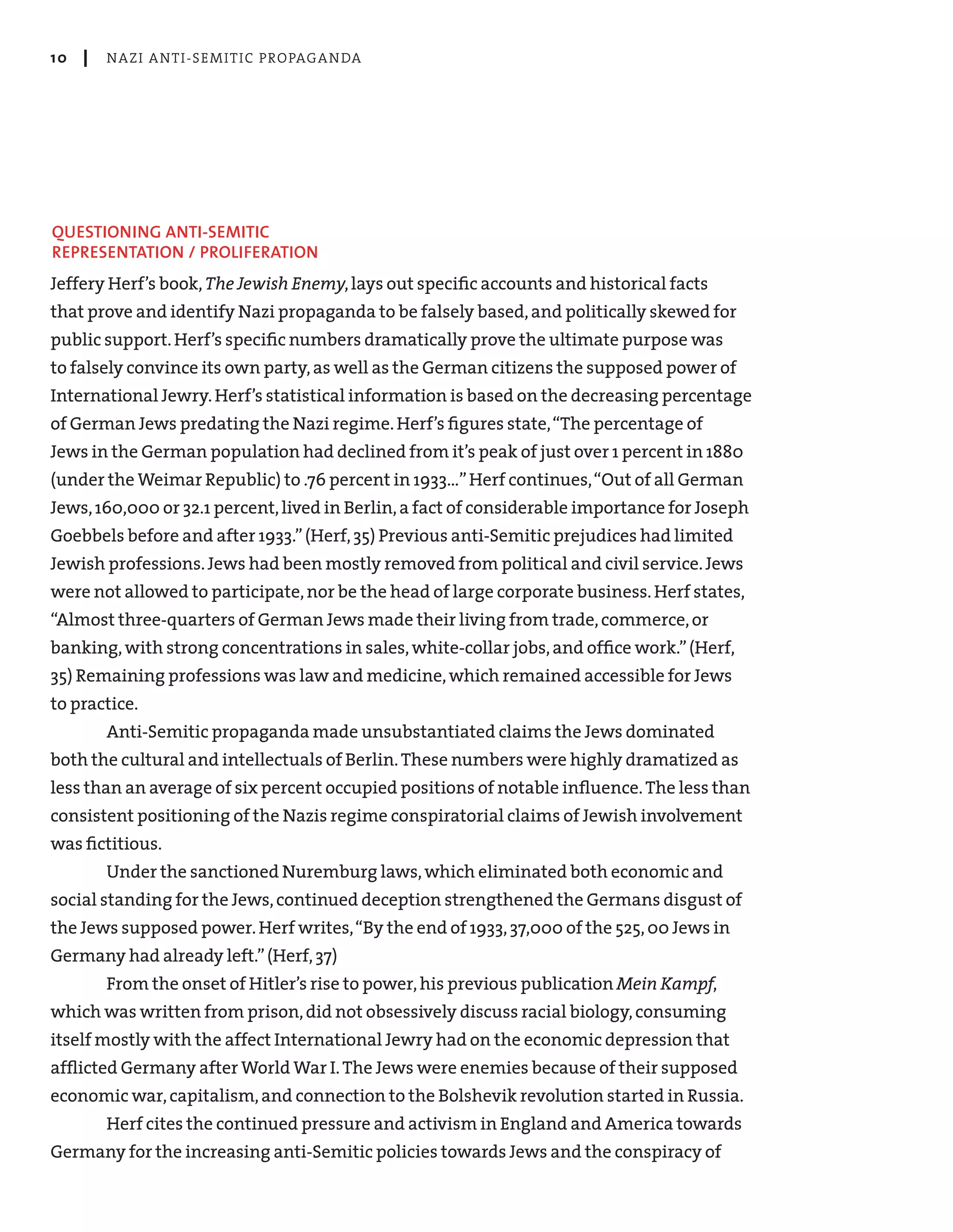 Visual Culture and the Holocaust: Nazi Anti-Semitic Propaganda | PDF