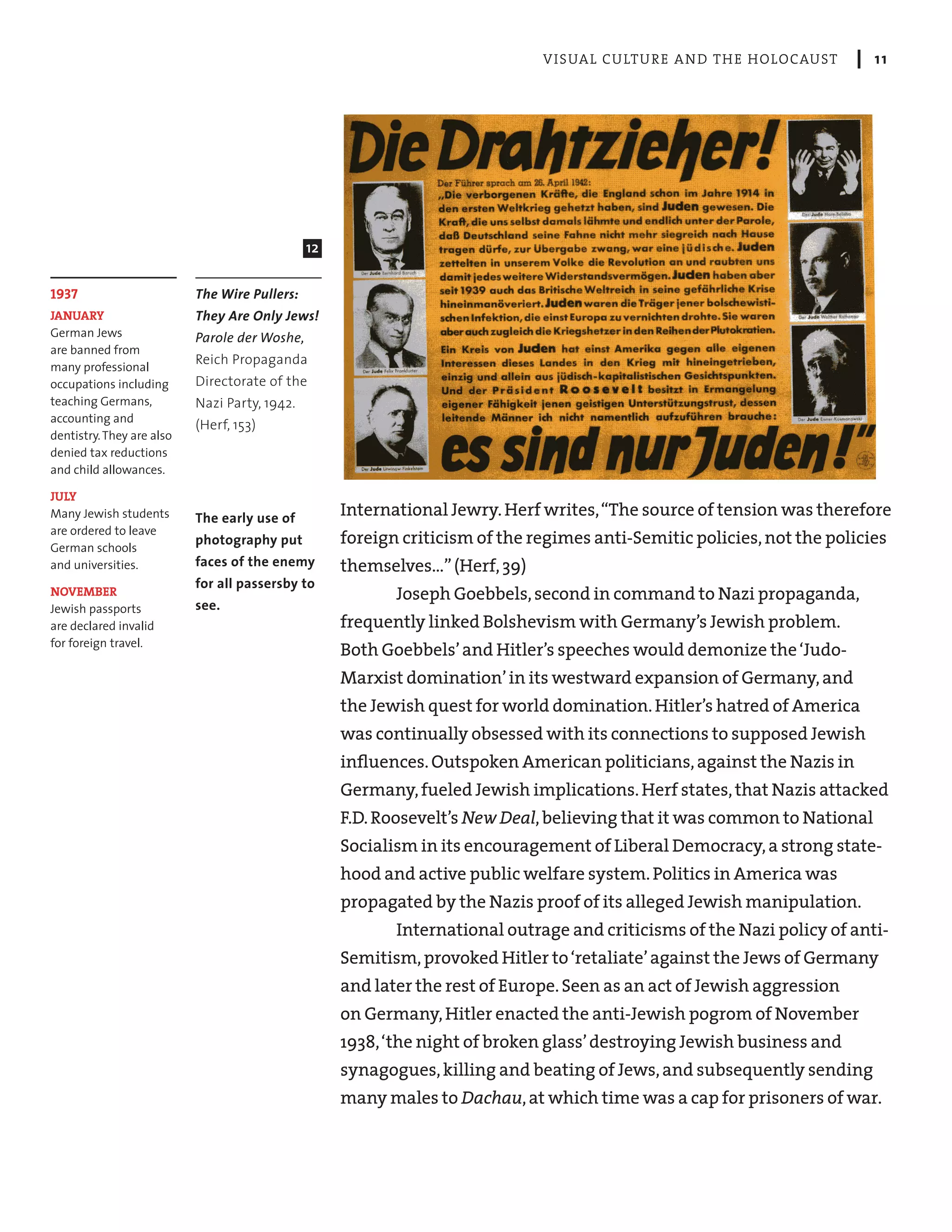Visual Culture and the Holocaust: Nazi Anti-Semitic Propaganda | PDF