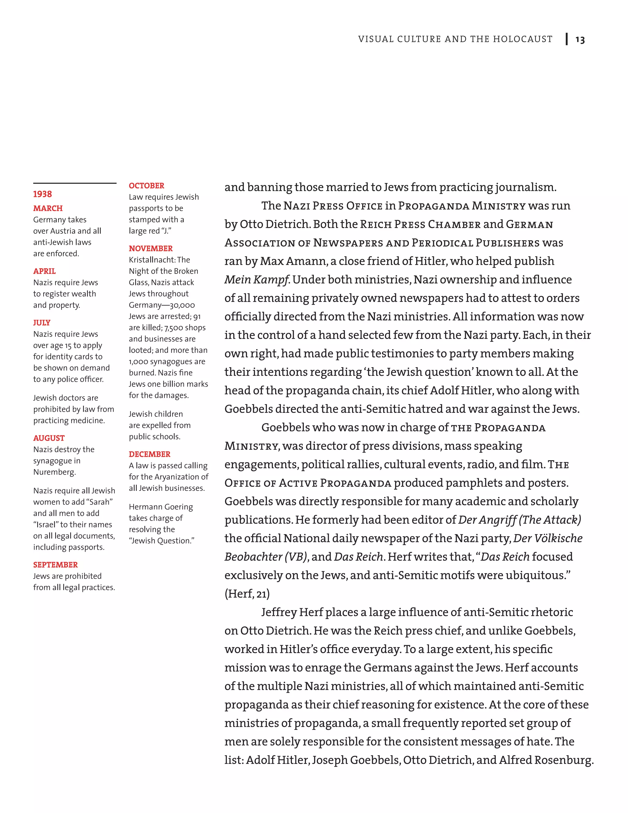 Visual Culture and the Holocaust: Nazi Anti-Semitic Propaganda | PDF