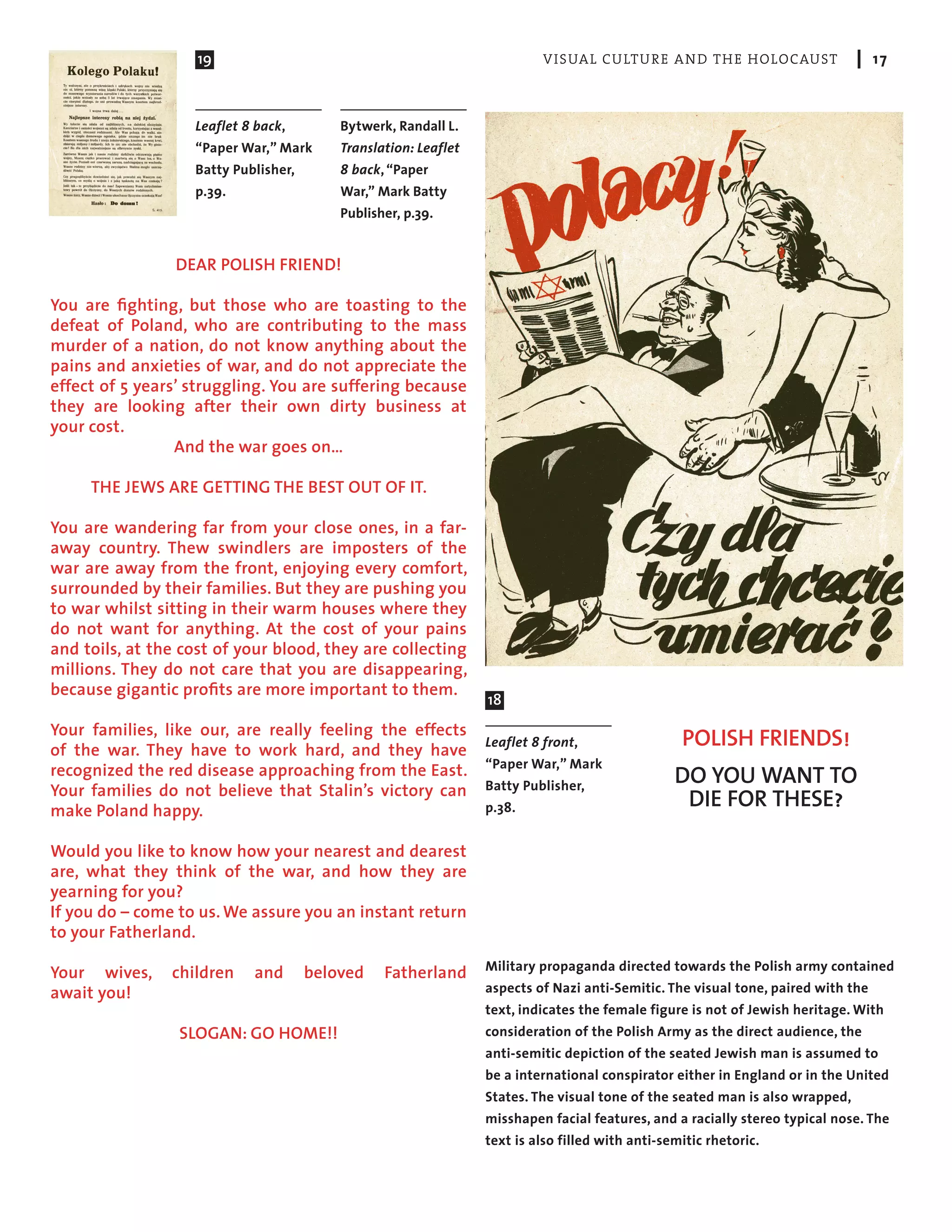 Visual Culture and the Holocaust: Nazi Anti-Semitic Propaganda | PDF