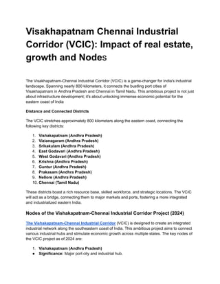 Vishakapatnam chennai industrial corridor project | PDF