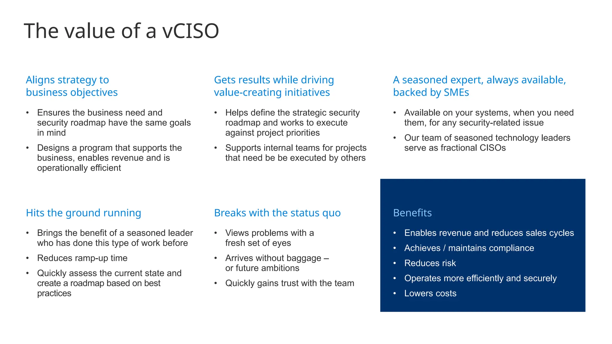 vCISO Overview Virtual CISO Chief Information Security Officer | PPT