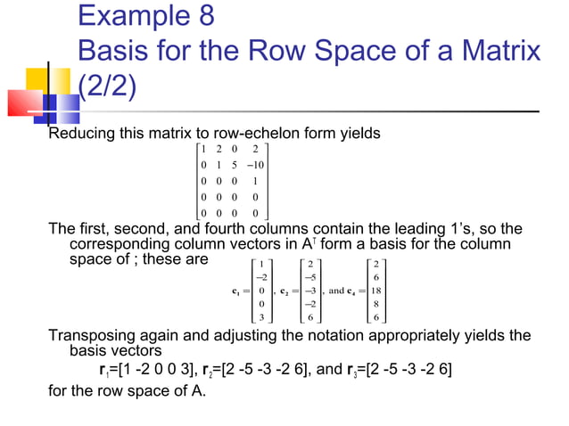 Null Space Rank And Nullity Theorem Ppt