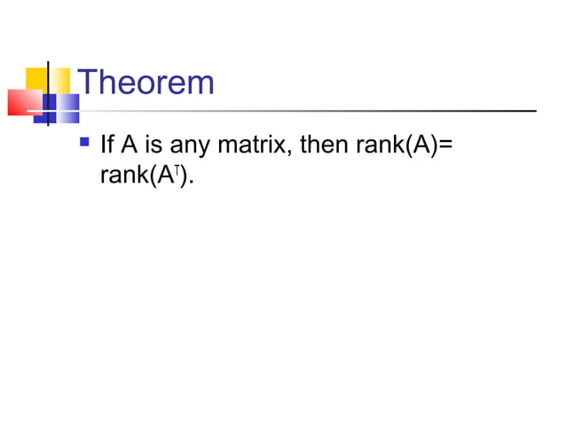 Null space, Rank and nullity theorem | PPT