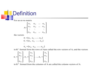 Null space, Rank and nullity theorem | PPT